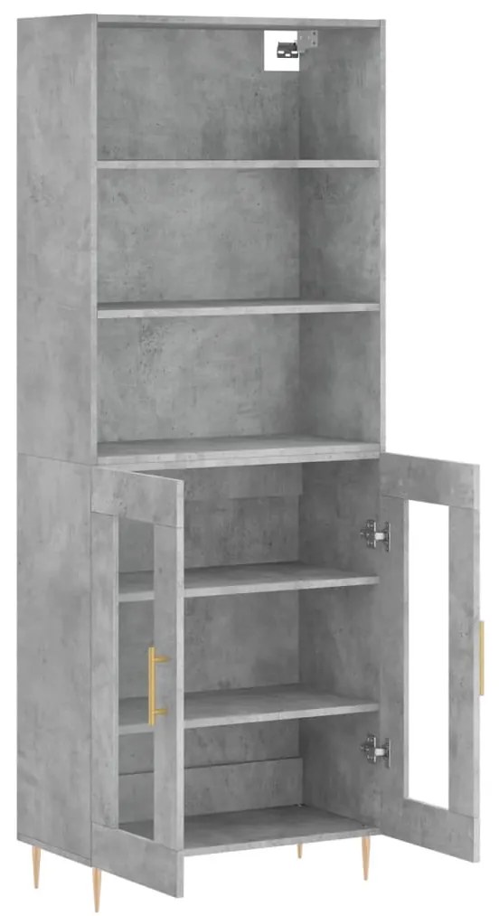 Skříň highboard betonově šedá 69,5x34x180 cm kompozitní dřevo,  3189305