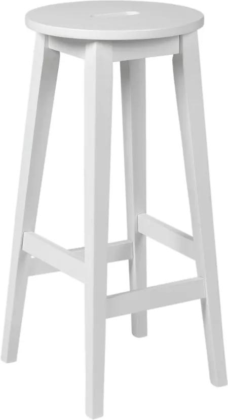 Bílá barová stolička s nohami z březového dřeva Rowico Frigg