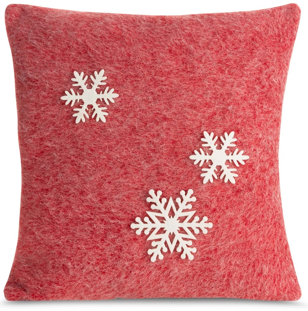 VÁNOČNÍ DEKORAČNÍ POVLAK NA POLŠTÁŘ SNOWFLAKE4 40X40 CM VZOROVANÁ