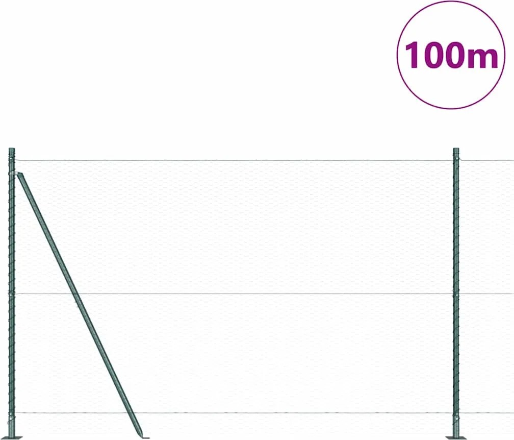 Hexagonální plot s betonovým základem 100 x 1,4 m Zelená 3353596