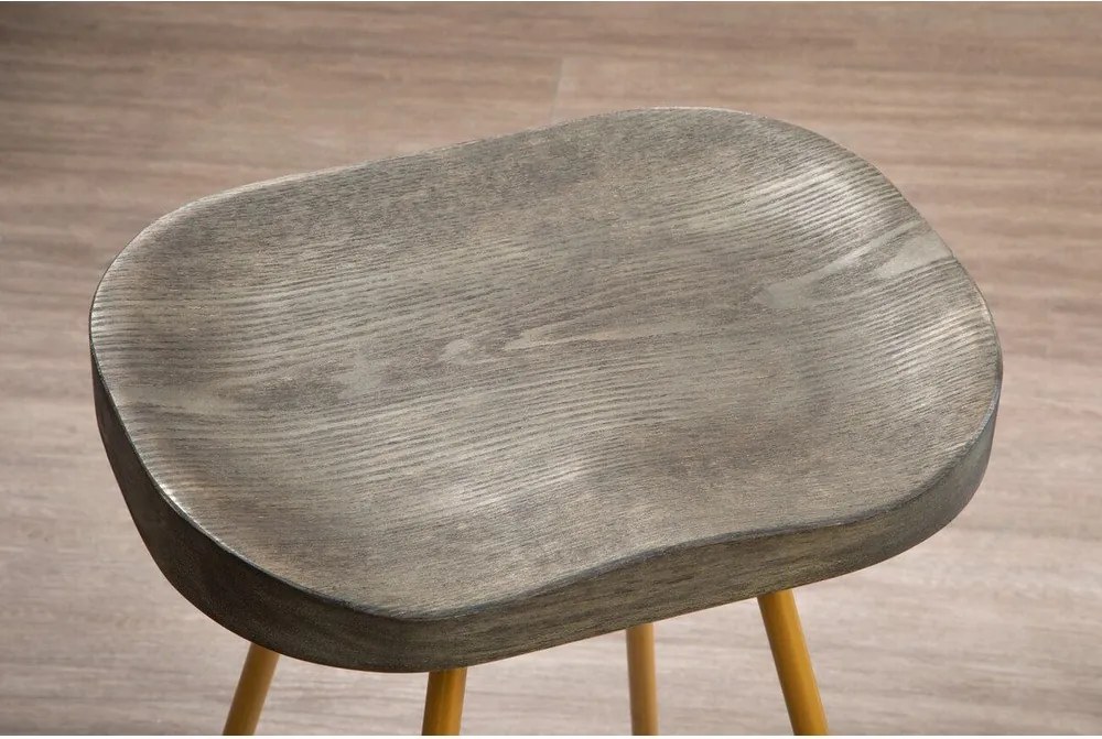 Barová stolička z jilmového dřeva ve zlaté barvě/v přírodní barvě (výška sedáku 78 cm) District – Premier Housewares