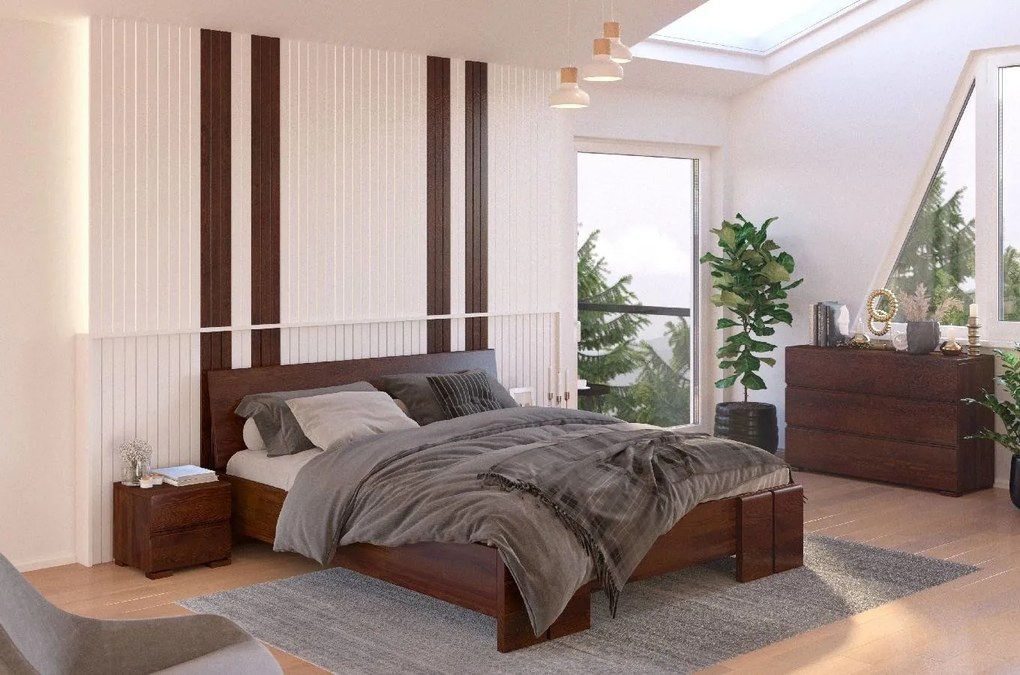 Prodloužená postel Vestre - borovice   , Borovice přírodní, 120x220 cm