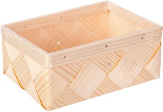 Čisté dřevo Dřevěný košík z dýhy, S, BORŮVKA CZ553