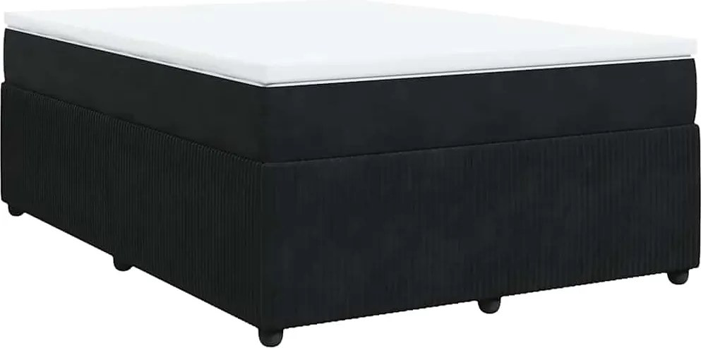 Box spring postel s matrací černá 140x200 cm samet 3285646