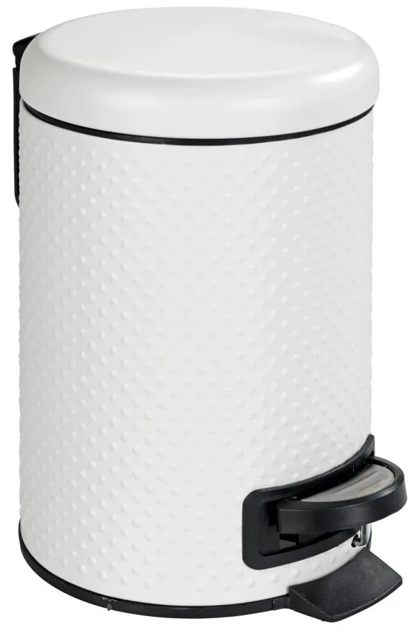Bílý koupelnový odpadkový koš z oceli Wenko Punto, 3 l