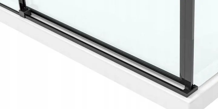 Sprchový kout REA SOLAR 80/zástěna x 100/dveře cm, černý matný/transparent - bez vaničky