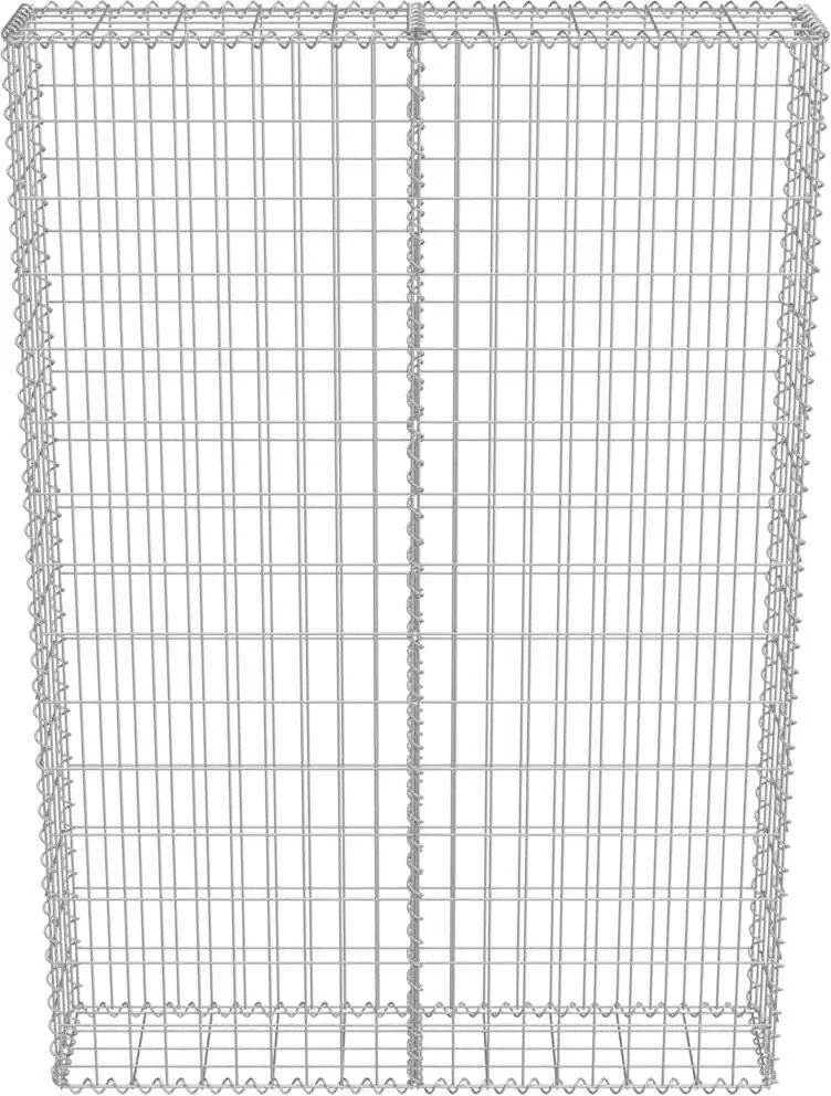 Gabionová zeď s víky z pozinkované oceli 100 x 20 x 150 cm 143579