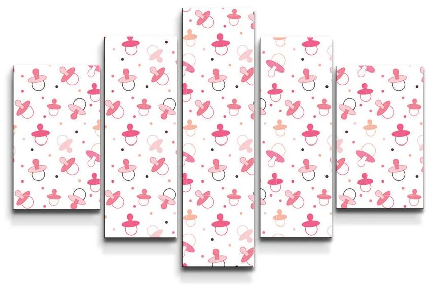 Sablio Obraz - 5-dílný Růžové dudlíky - 100x60 cm