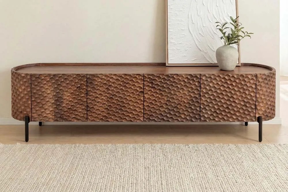Designový TV stolek Zaxson 200 cm hnědé mango