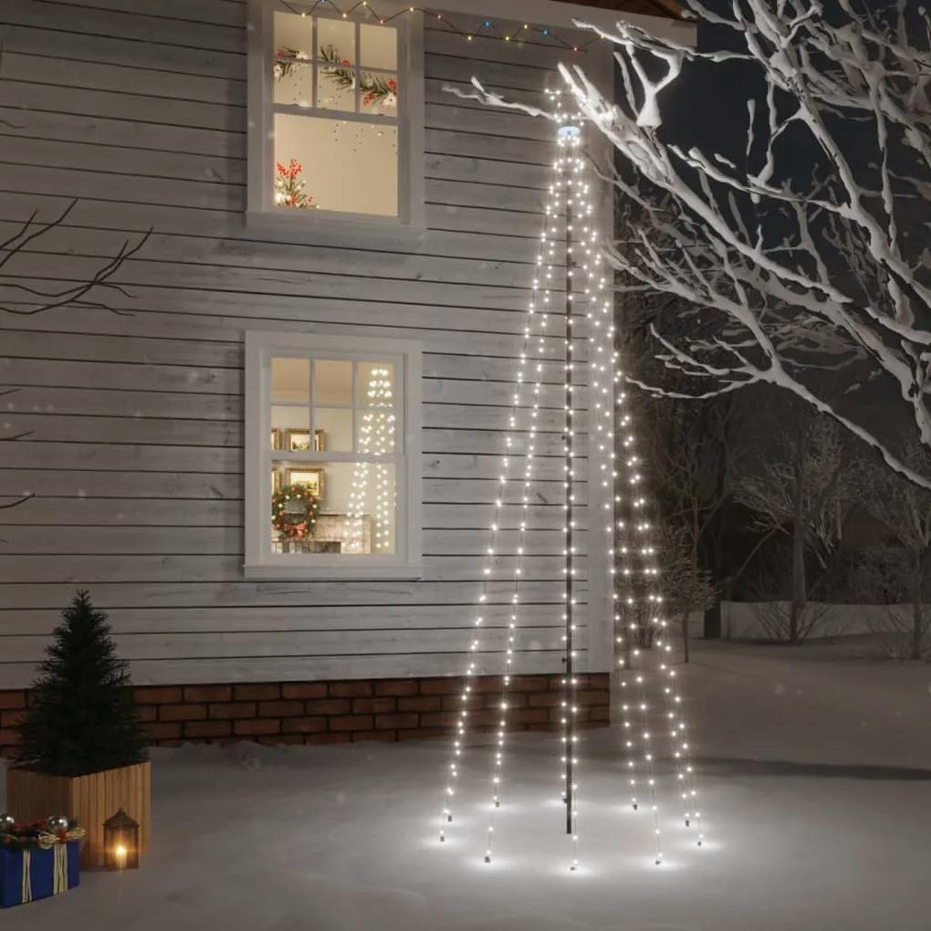 343555 vidaXL Vánoční strom s hrotem 310 studených bílých LED diod 300 cm