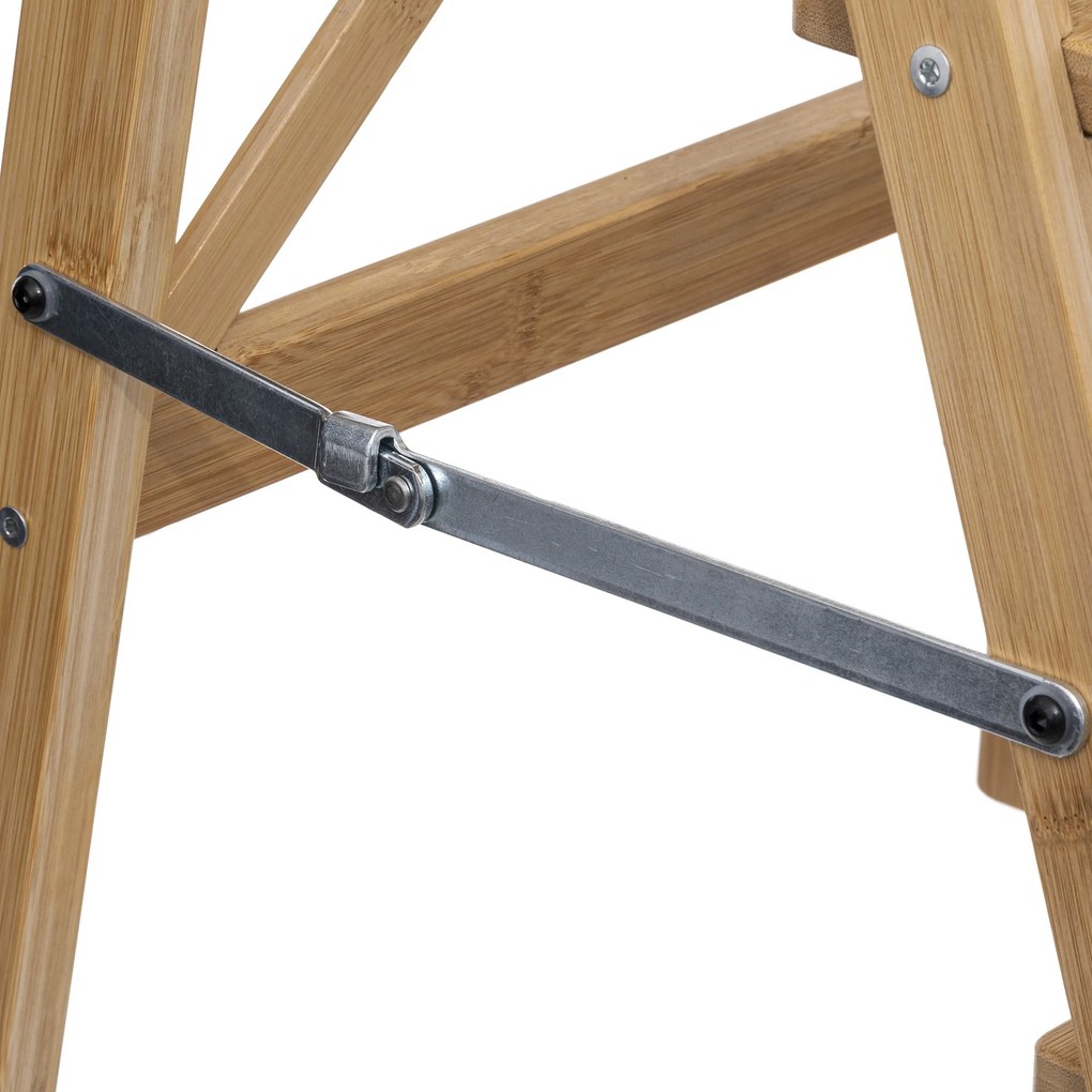 Skládací žebřík, nízký, bambus, 63,5 cm