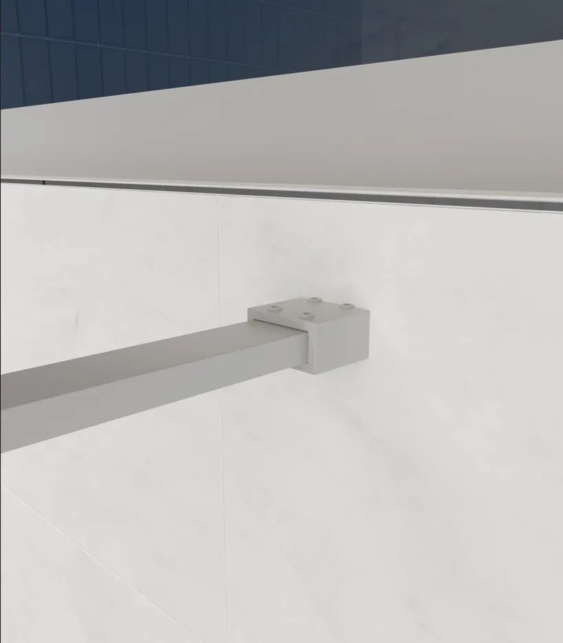 Erga Paris, sprchová zástěna Walk-In 30x200 cm, 8mm šedé sklo, bílý matný profil, ERG-V02-PARIS-030x200-GR-WH