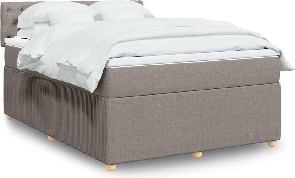 Box spring postel s matrací taupe 140x200 cm textil 3289790