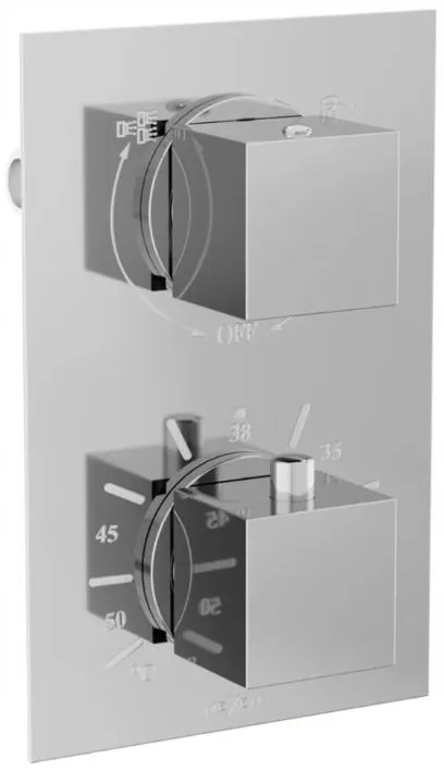 Mexen CUBE - 2-výstupová podomítková sprchová sada 6v1, Chrom, 5907709105775