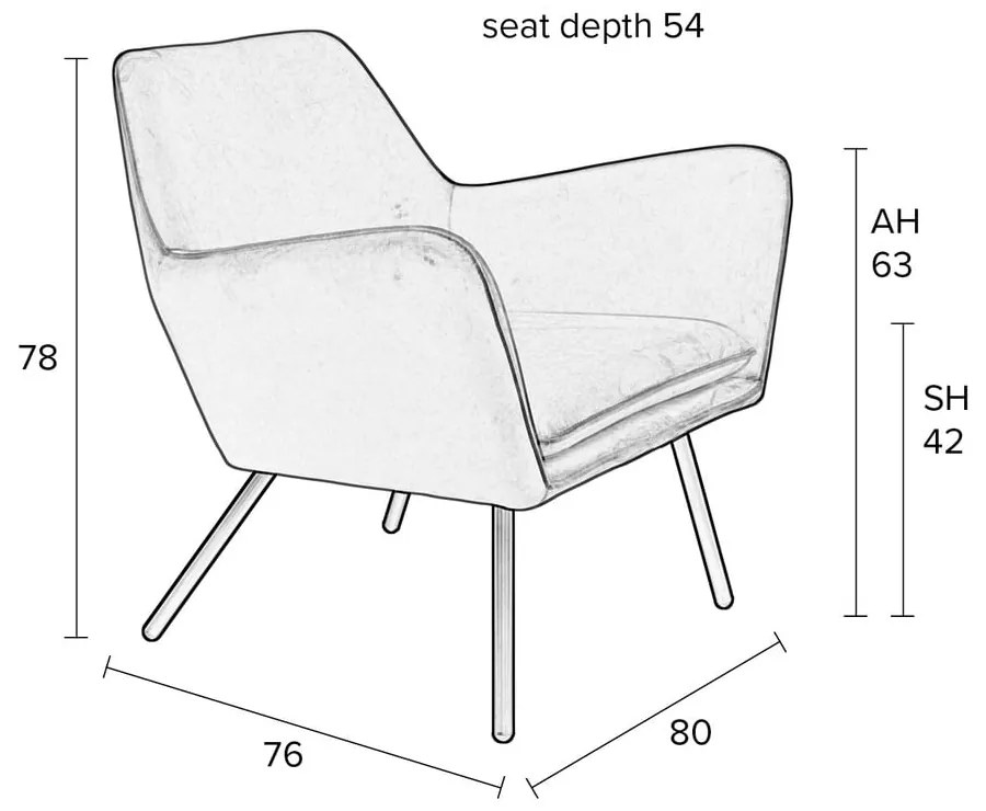 Tmavě zelené sametové křeslo White Label Bon