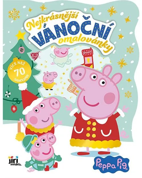 Jiri Models Nejkrásnější vánoční omalovánky se samolepkami Prasátko Peppa