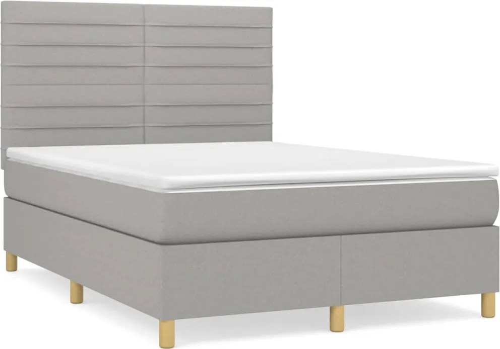 Box spring postel s matrací světle šedá 140 x 190 cm textil 3142409