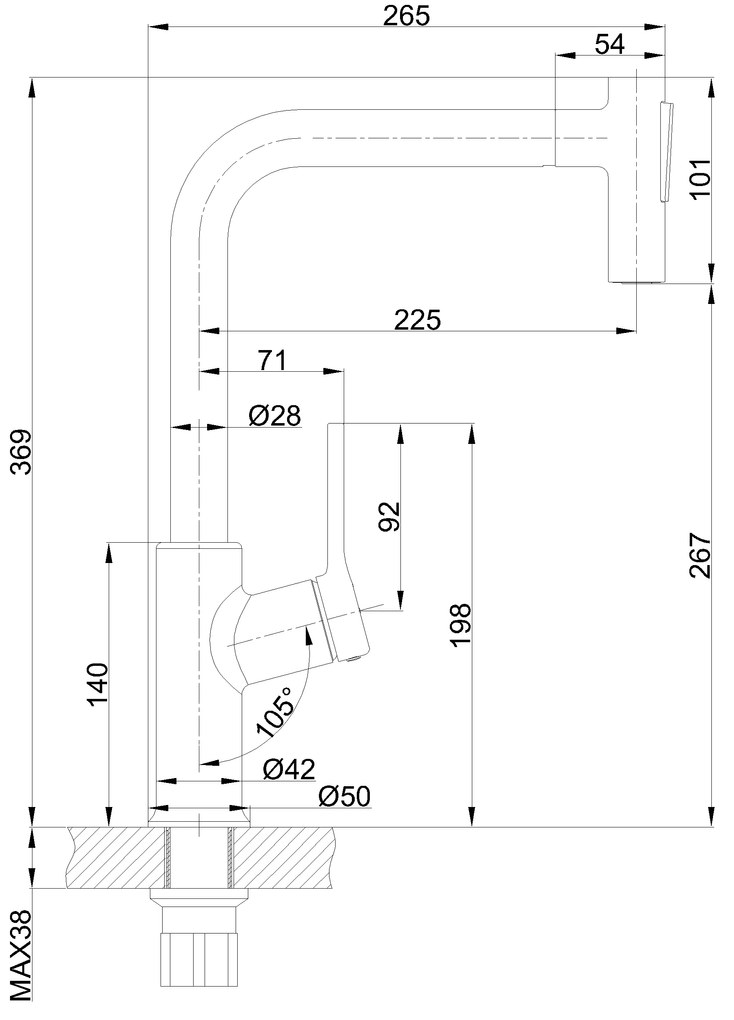 Invena Farsala, vysoká dřezová baterie s 2-funkční výsuvnou výlevkou h-369, chromová, INV-BZ-40-L01-S
