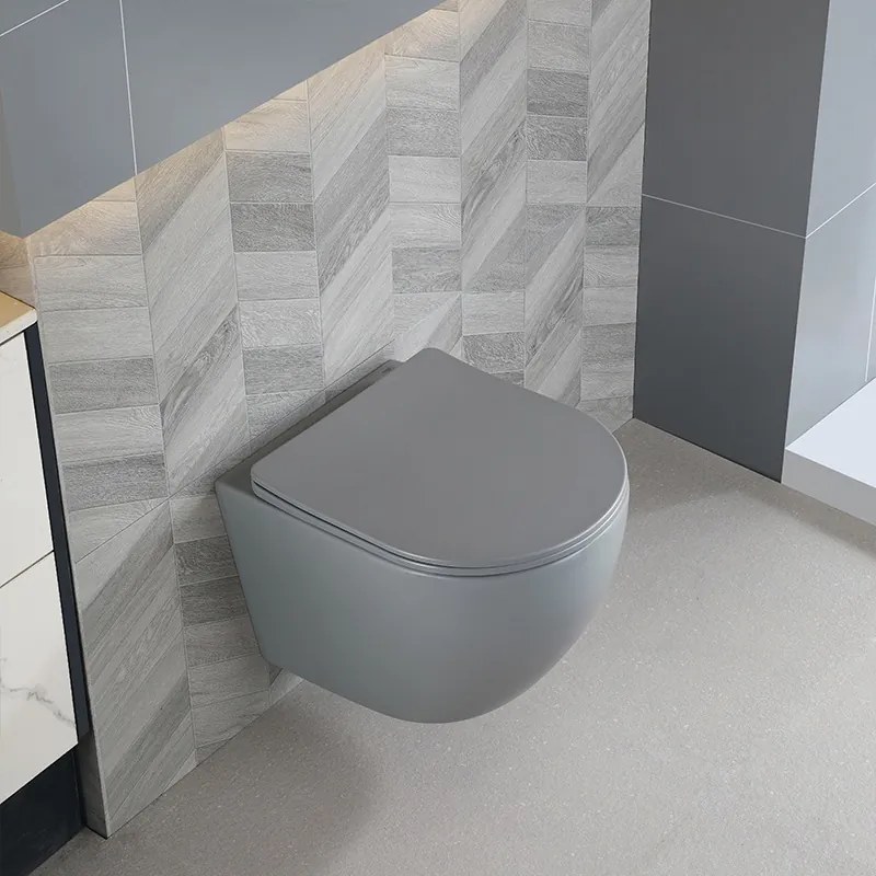 BPS-koupelny Závěsná WC mísa se SoftClose sedátkem HYD-7602, šedá mat