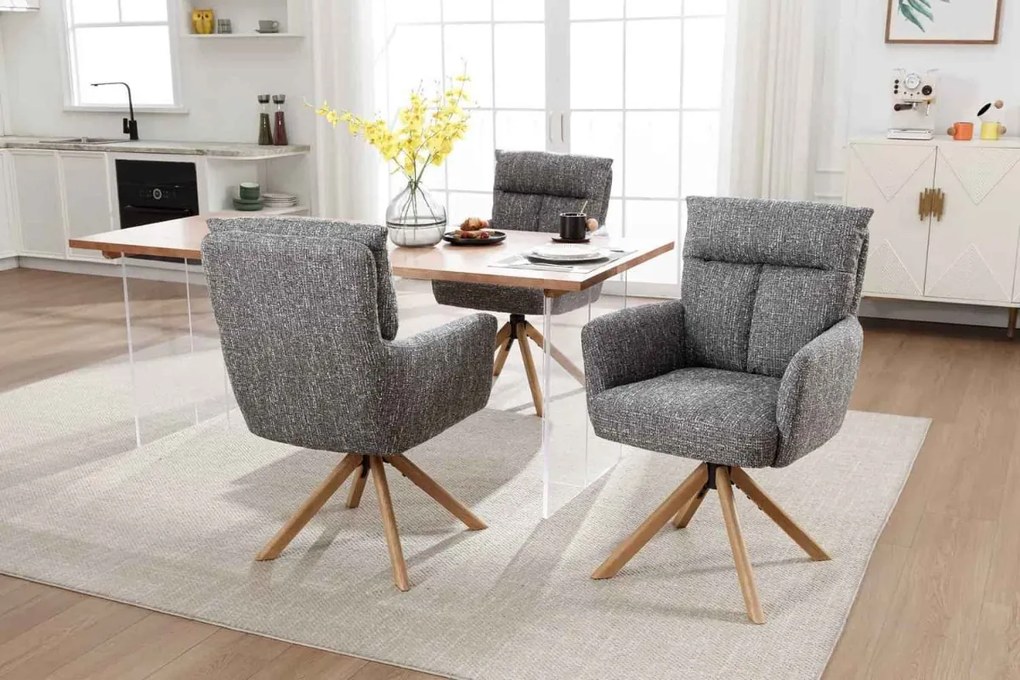Designová otočná židle Maddison šedá / dub