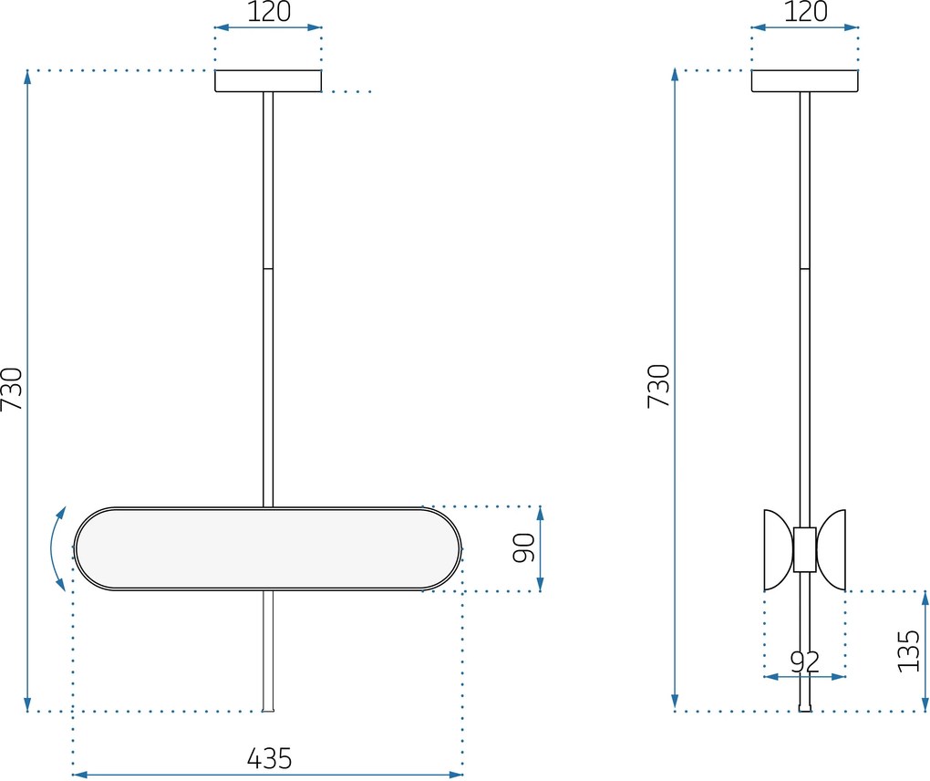 Toolight - LED závěsné svítidlo APP832-CP, zlatá, OSW-01049
