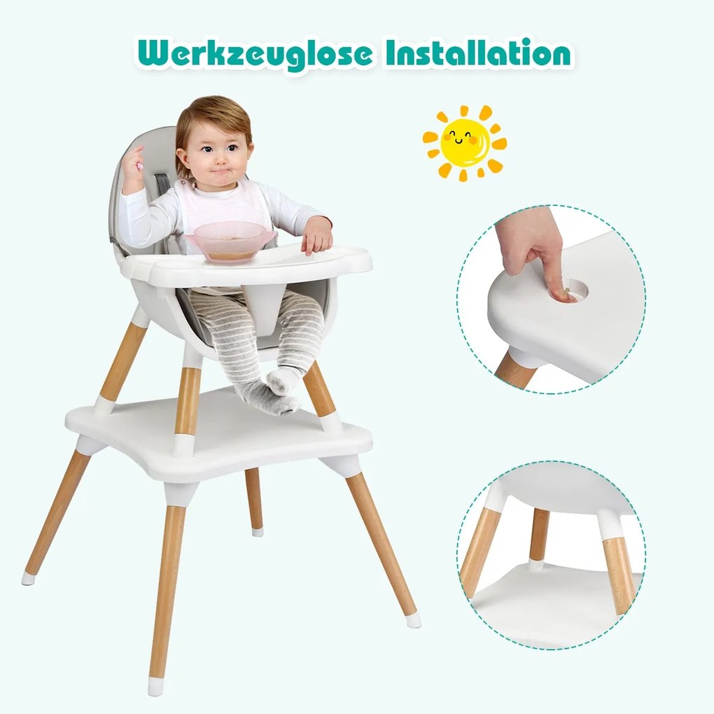 Costway 4-in-1 dětská vysoká židlička jídelní židlička dětská
