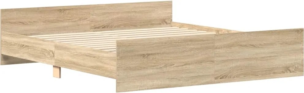 Rám postele s hlavovým a nožním čelem dub sonoma 200 x 200 cm 3203735