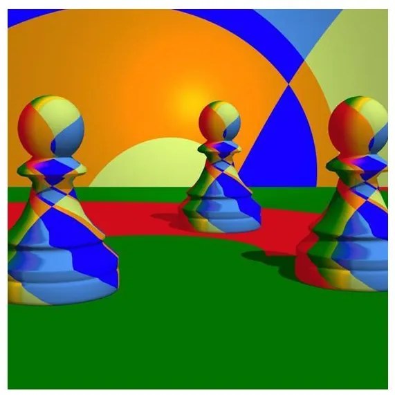 Obraz tří barevných pěšců (30x30 cm), 40 dalších rozměrů