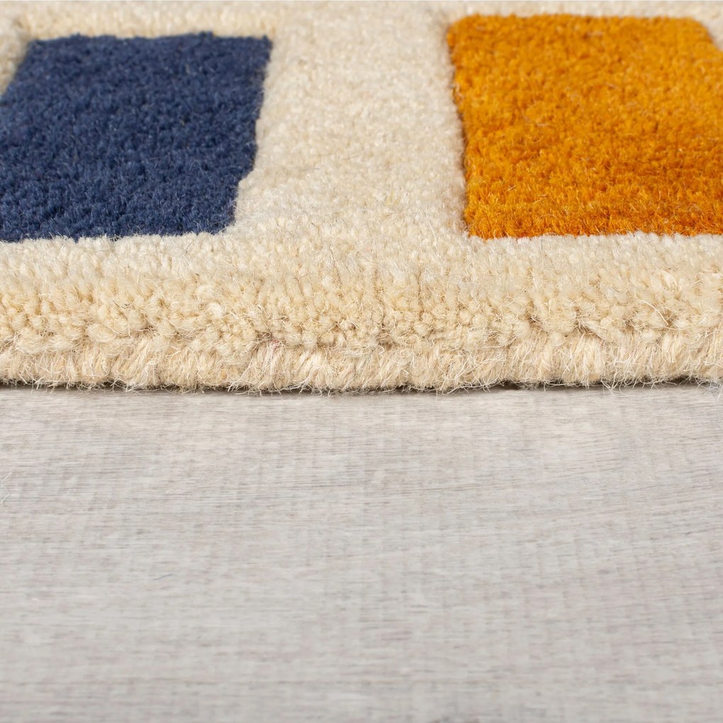 Flair Rugs, Ručně všívaný kusový koberec Illusion Retro Blocks Multi, 80x150, vícebarevná, dětský pokoj