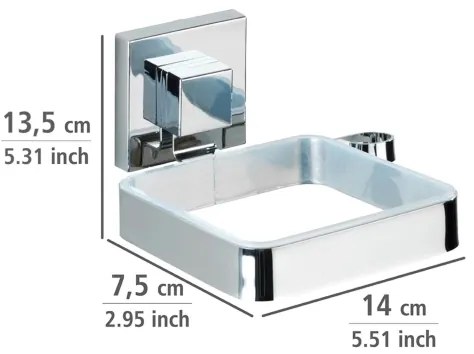 WENKO 22682100 -Držák fénu VACUUM-LOC QUADRO ED 13,5x14 cm stříbrná/chrom