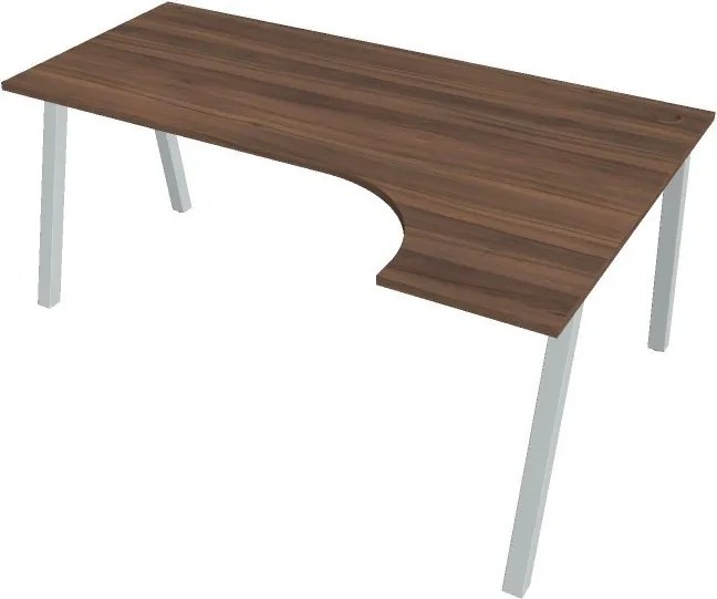 Kancelářský rohový stůl Hobis UEA 1800L, deskaakát, bílá RAL 9016