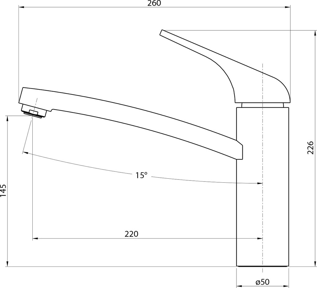 Sapho Sapho, LISON stojánková dřezová baterie, černá mat, MJ125B