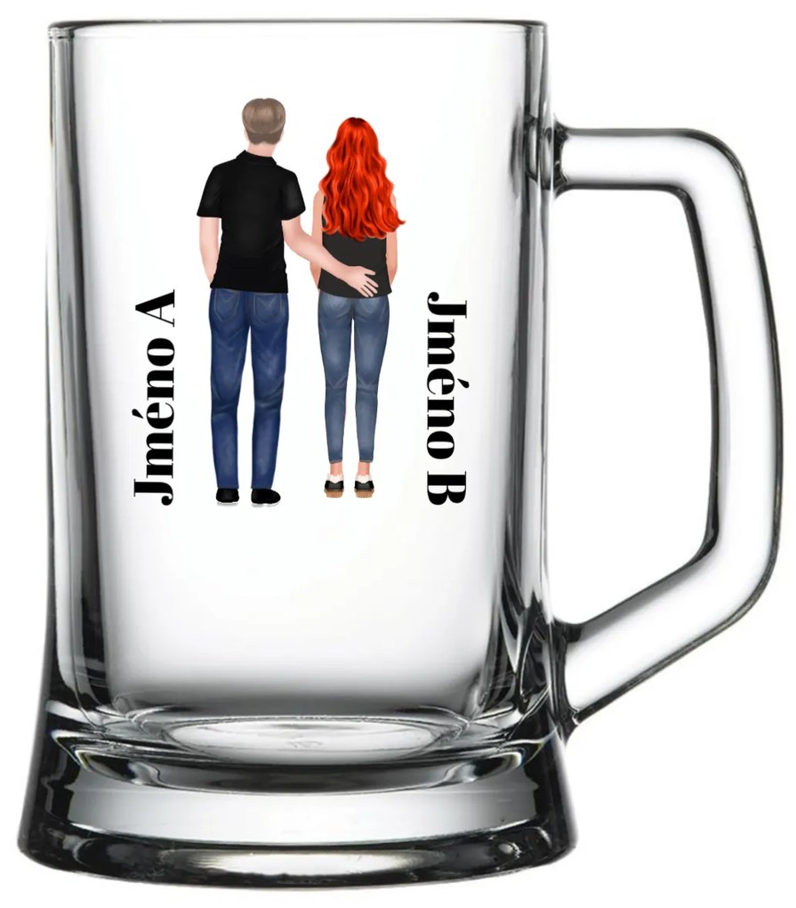 Personalizovaná pivní sklenice s párem