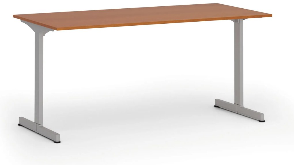 Kancelářský stůl PRIMO BETA, 160x80 cm, šedá podnož, třešeň