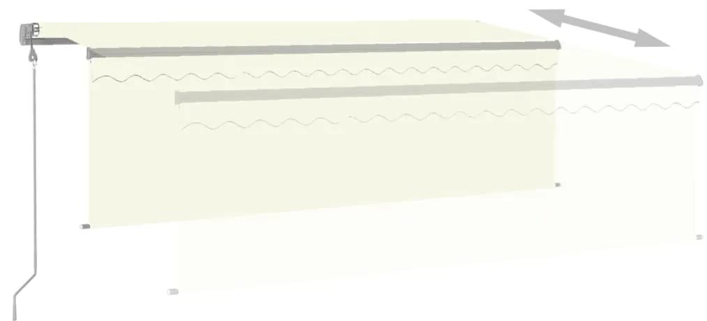 vidaXL Automatická zatahovací markýza s roletou 4,5 x 3 m krémová