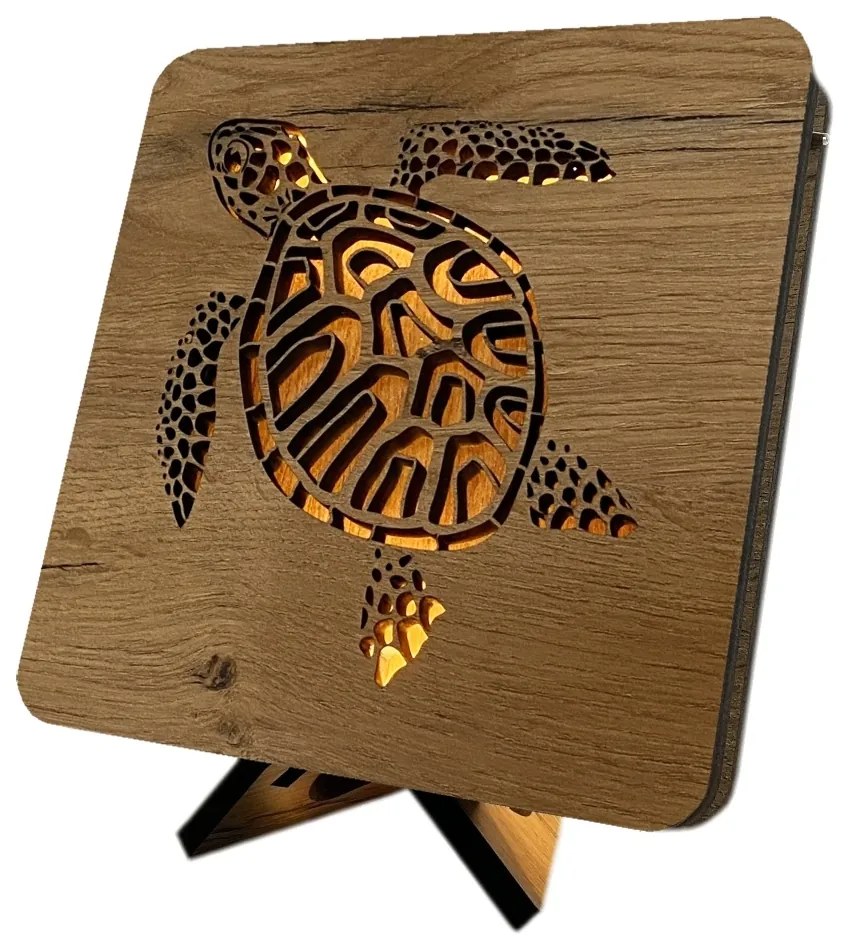 Li-Go "Želva" lampa 19x19cm provedení povrchu: ořech