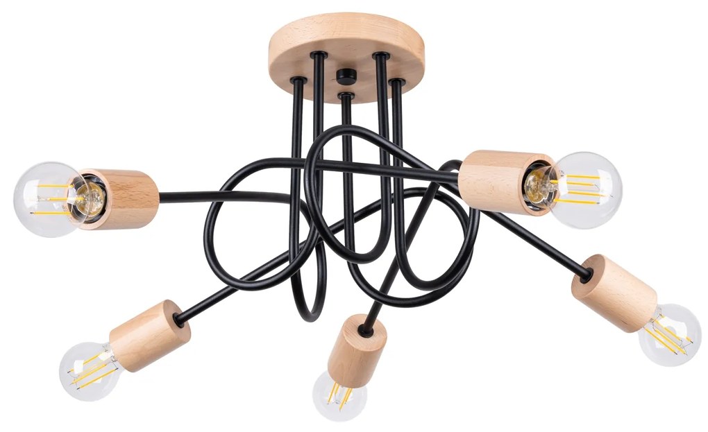 Sollux Lighting Lustr EMBER 5 černý