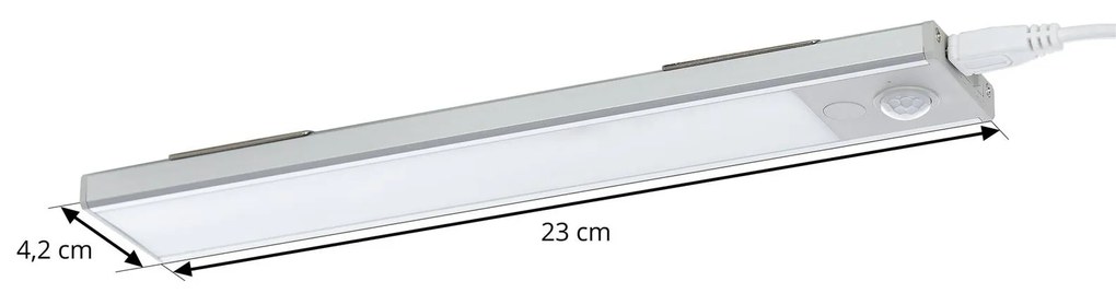 Prios LED dobíjecí světlo pod skříňku Saverio, USB, detektor pohybu