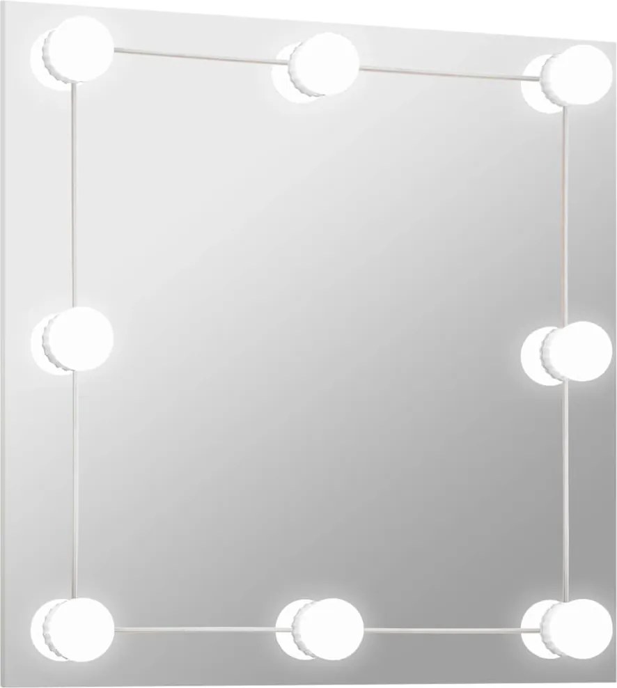Nástěnné zrcadlo s LED osvětlením čtvercové sklo 3078638