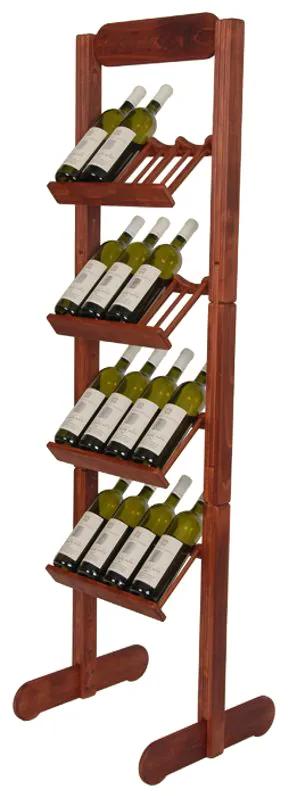 Stojan na víno 636 - Dřevěný stojan na 16 lahví vína