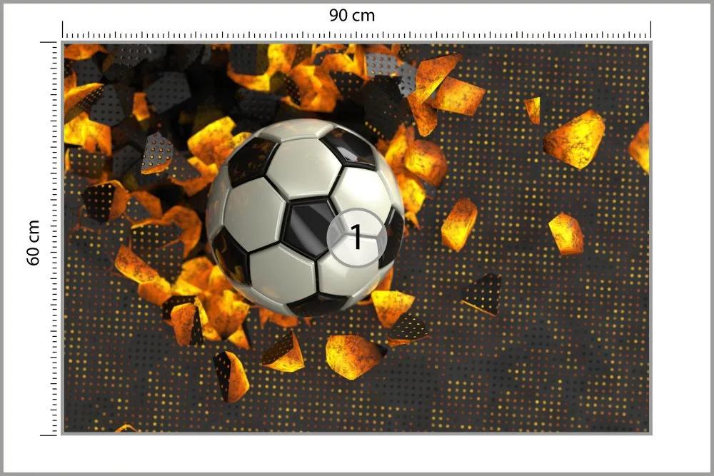 Fototapeta Fotbalový 3D Sportovní Míč Omyvatelný vlies 104x70.5