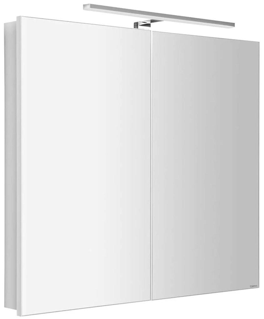 Sapho Greta - Zrcadlová skříňka s LED osvětlením 81x70x14 cm, 2 dvířka, matná bílá GR080-0031