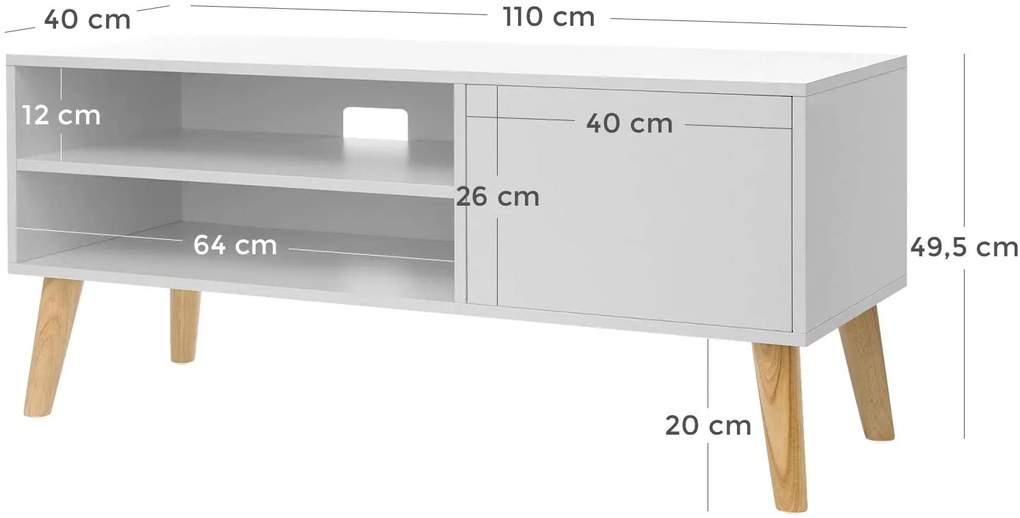 SONGMICS Televizní stolek skandinávský design 110 cm