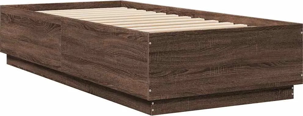Rám postele hnědý dub 100 x 200 cm kompozitní dřevo 3209722