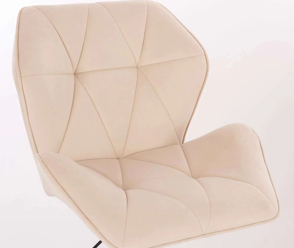LuxuryForm DESIGN Otočná židle MILANO MAX VELUR na černém talíři - krémová