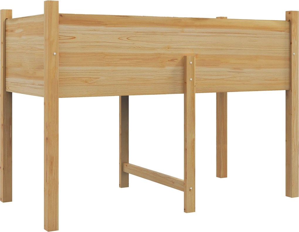 Outsunny Vyvýšený městský zahradní dřevěný pěstební stůl 115x55x80 cm s netkanou textilií pro pěstování rostlin, květin a zeleniny