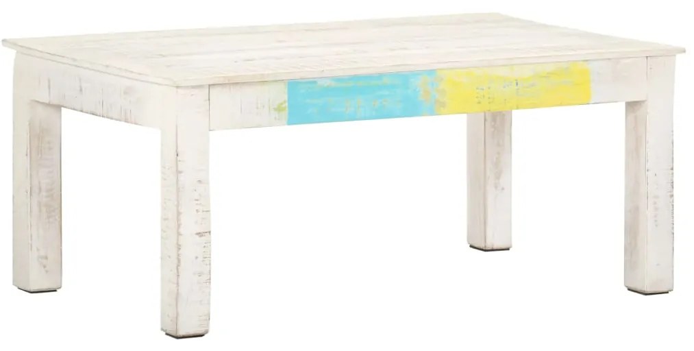 Konferenční stolek bílý 110x60x45 cm masivní mangovníkové dřevo,  323555