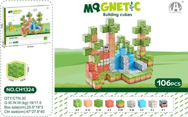 Magnetická stavebnice MAGNETIC Příroda, 106 dílků