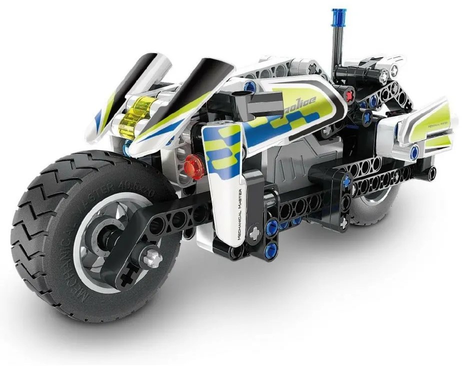 Stavebnice iM.MASTER policejní motorka na zpětné natažení, 193 dílků