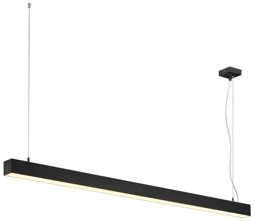 BIG WHITE Q-LINE DALI SINGLE LED závěsné svítidlo, stmívatelné, 1 500 mm, černé 1001309
